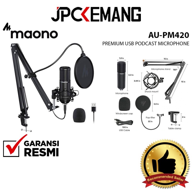 Jual Maono AU PM420 USB Podcast Microphone Kit Pro Mic Maono PM 420 ...