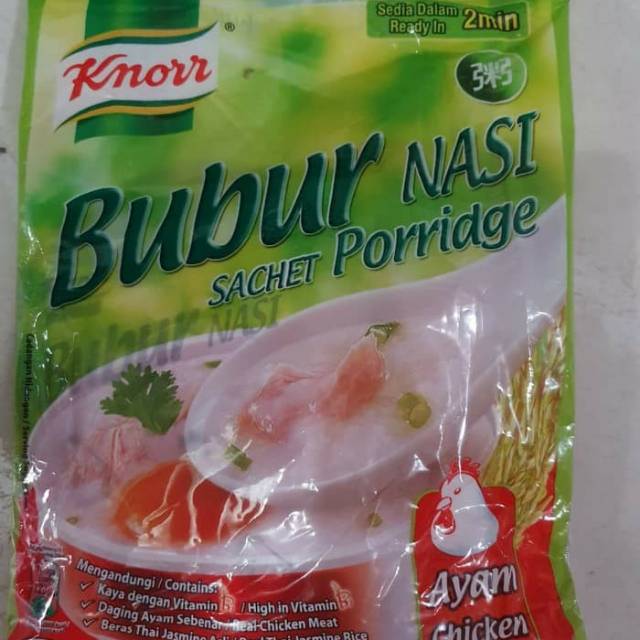 Jual Knorr Chicken flavour sachet porridge Bubur nasi ayam malaysia ...