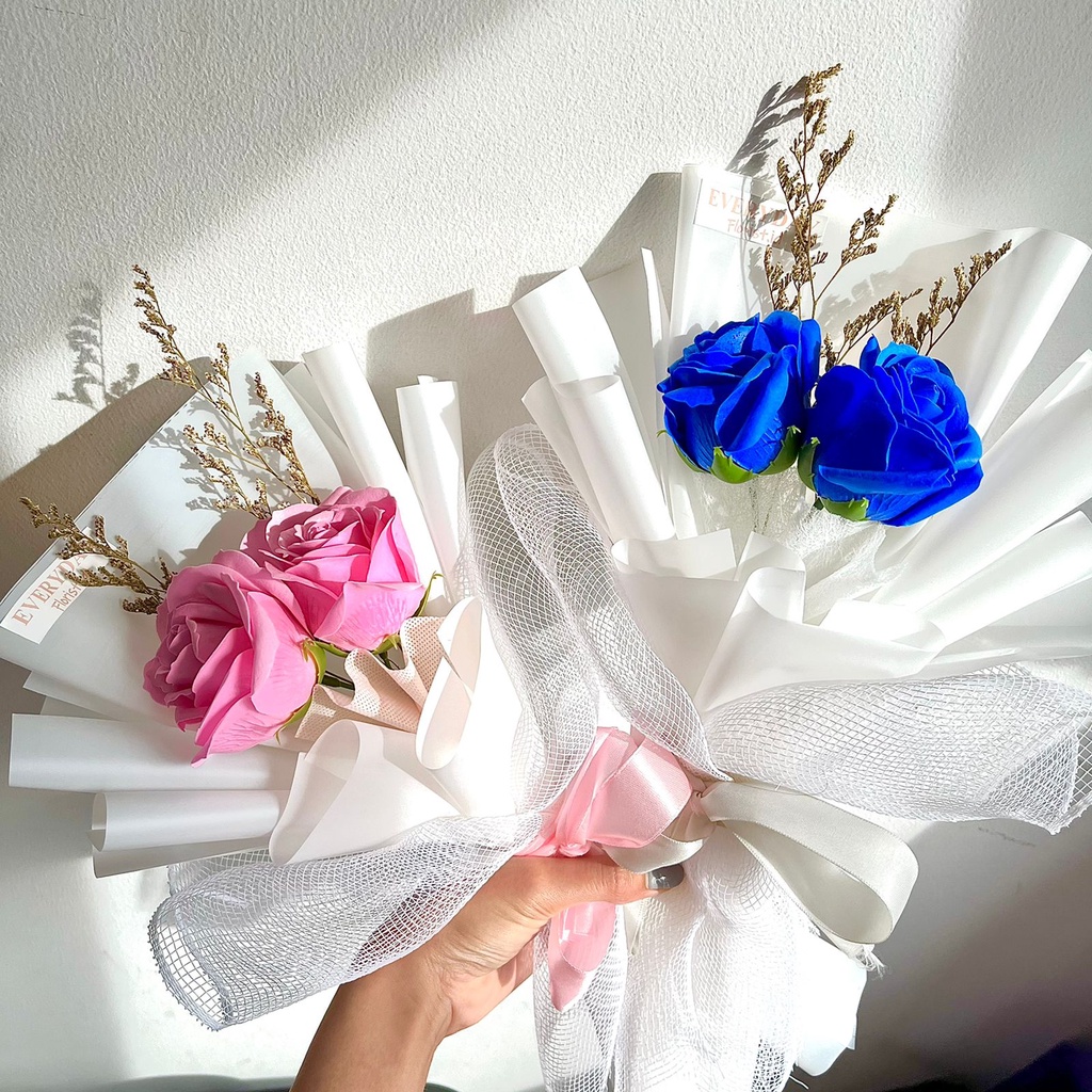 Jual Soap Flower Bucket 2Pcs 6CM / Bucket Bunga Wisuda / Small Rose ...