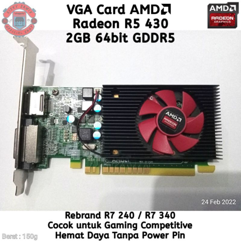 Jual AMD Radeon R5 430 2GB 64bit GDDR5 VGA Card ORI Copotan PC Build-Up ...