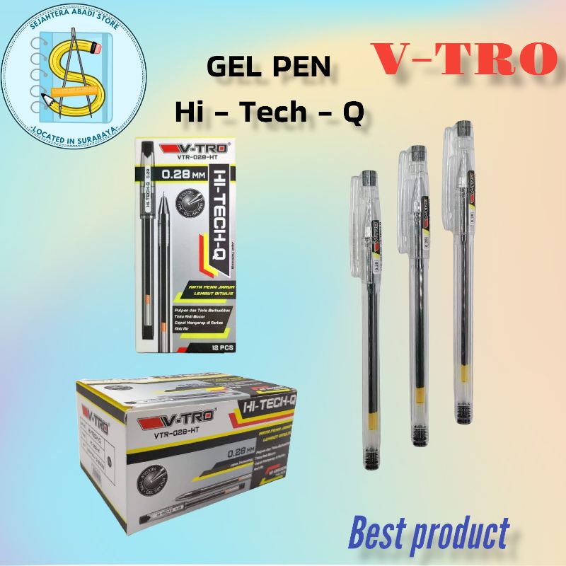 Jual V-TRO PULPEN HITECH 0,28MM GEL PEN HI TECH BOLPOIN BALLPONIT PENA ...