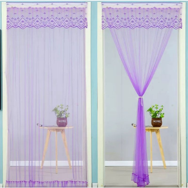 Jual 90x210 Hordeng Tirai Pintu Kamar Anti Nyamuk Renda Kain Jaring ...