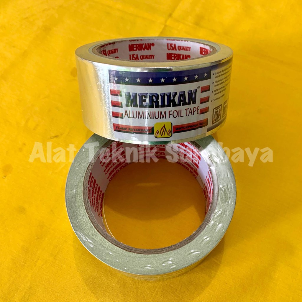 Jual LEM ALUMINIUM FOIL TAPE MERIKAN 17 M METER / ISOLASI LAKBAN ANTI ...