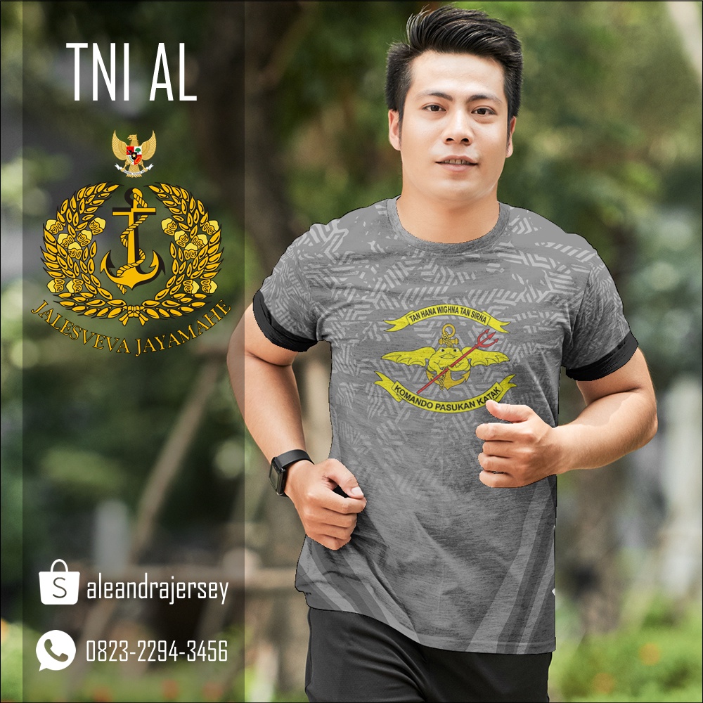 Jual Baju Kaos Jersey TNI AL 136 FullPrint Printing Custom Premium | Shopee Indonesia