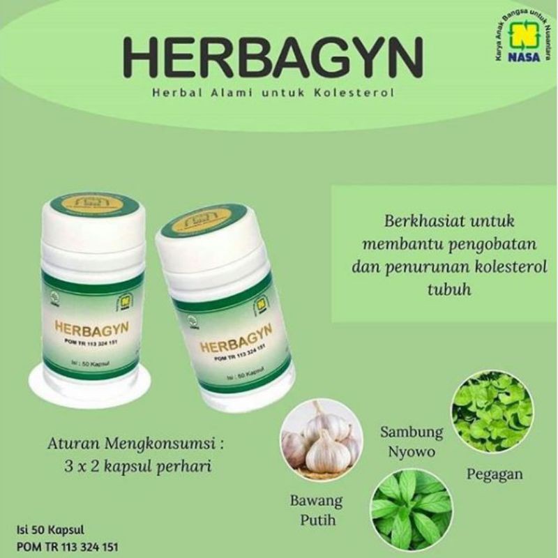 Jual HERBAGYN ORIGINAL NASA OBAT KOLESTEROL | Shopee Indonesia