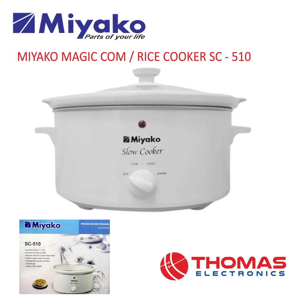 Jual Slow Cooker Miyako SC510 Pemasak Lambat SC 510 White 5L GARANSI ...