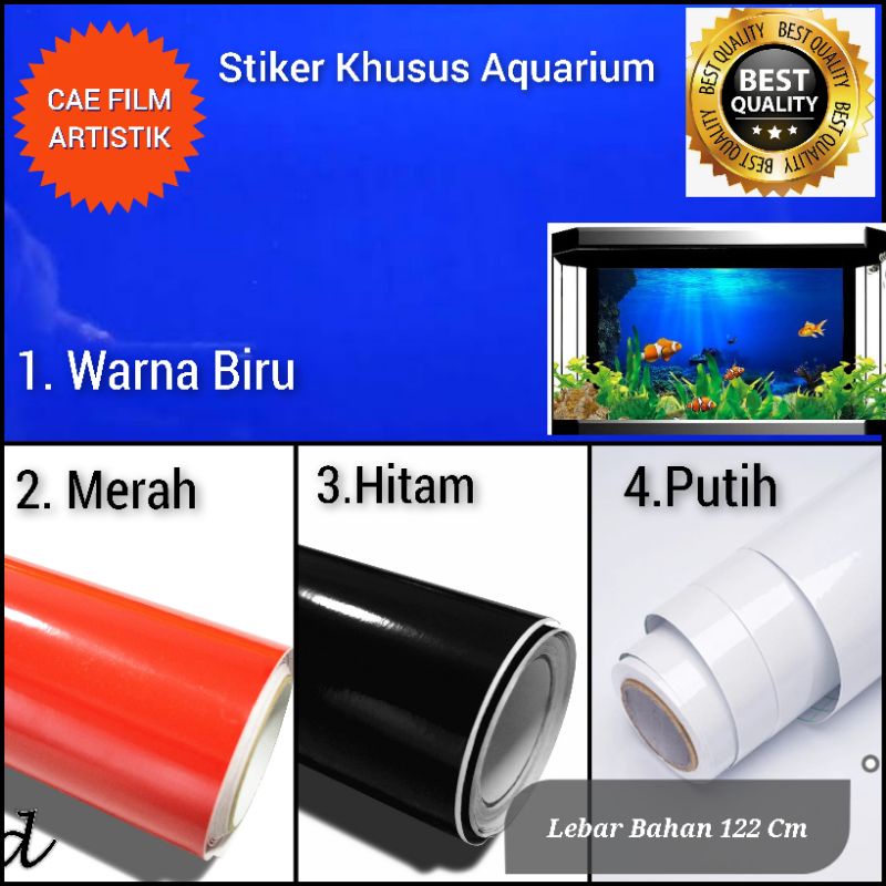 Jual Sticker Skotlet Aquarium Background Polos Biru Putih Hitam Merah ...