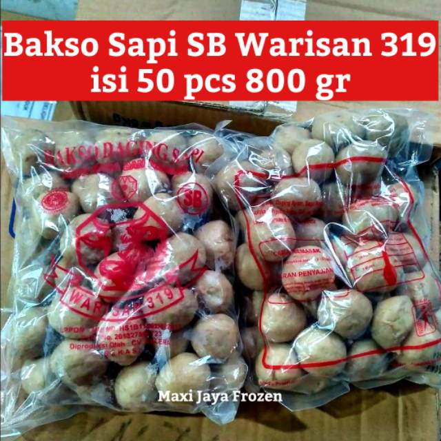 Jual BAKSO SAPI SB (SUPER BAKSO) WARISAN 319 800gr ISI 50 Pcs / Baso Sapi lezat Halal Harga ...