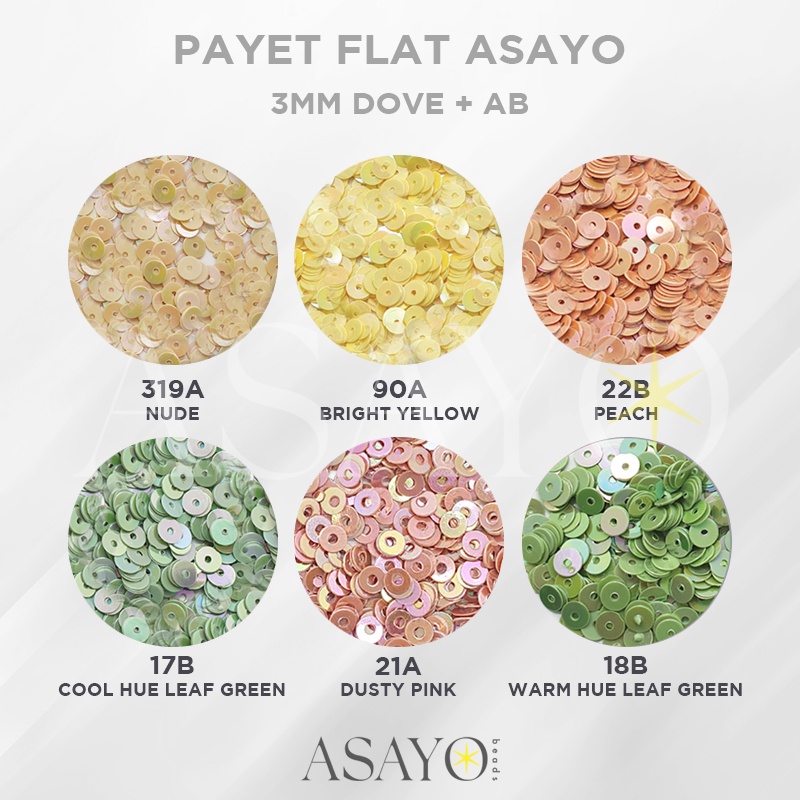 Jual Asayo Payet Dove AB 3mm / 4mm Flat / 50 gram/ Sequins Dusty Pink ...