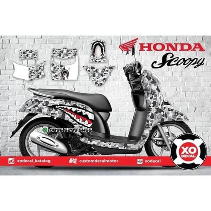 Jual DECAL STICKER HONDA SCOOPY BAPE DESIGN | Shopee Indonesia