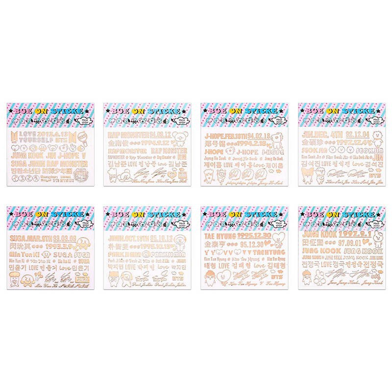 Jual ( BTS ) Yo Yo Store Kpop Decals DIY Golden Stickers BTS Phone Bag ...