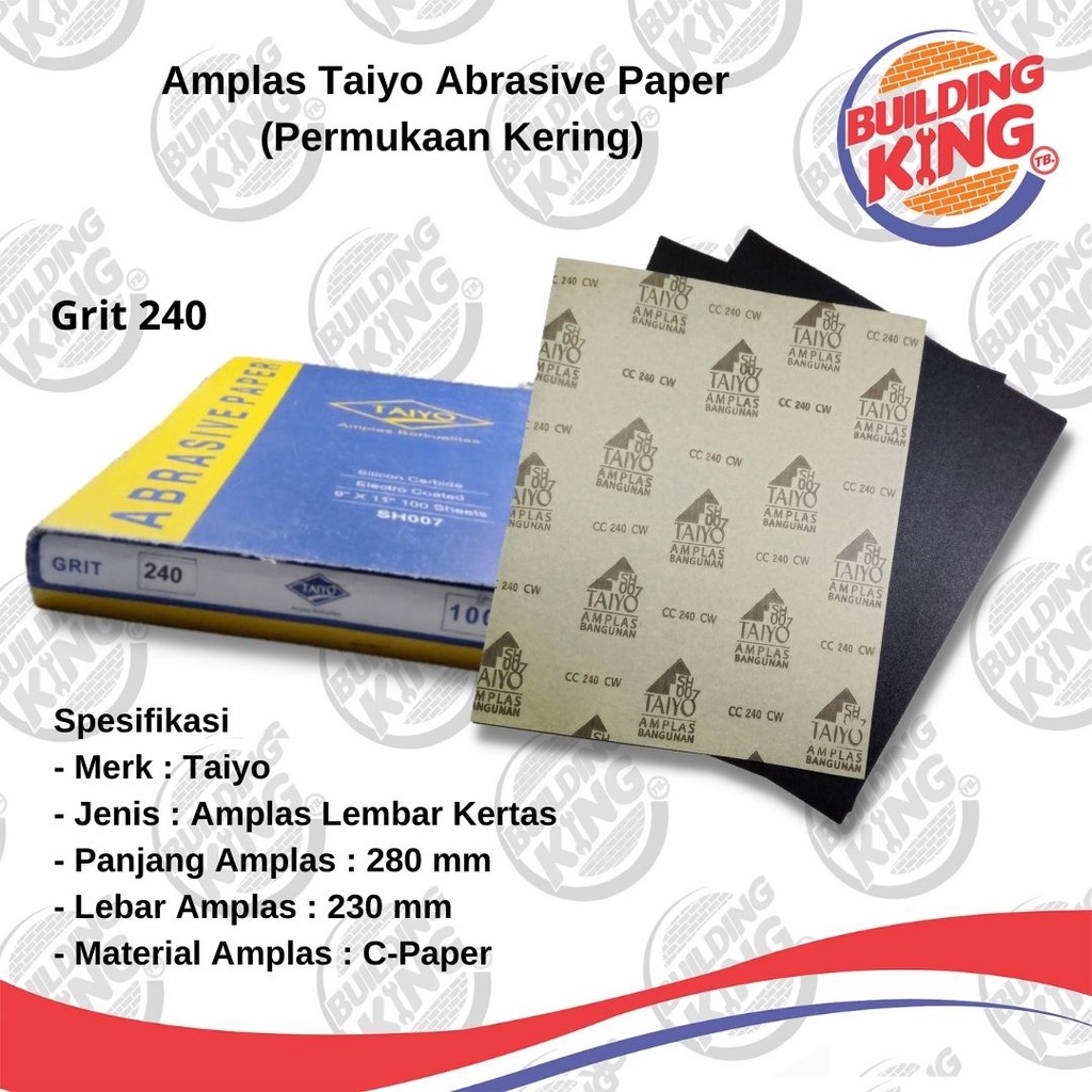 Jual Amplas Duco Taiyo Ampelas Lembaran Grit 240 Lembar Grid #240 ...