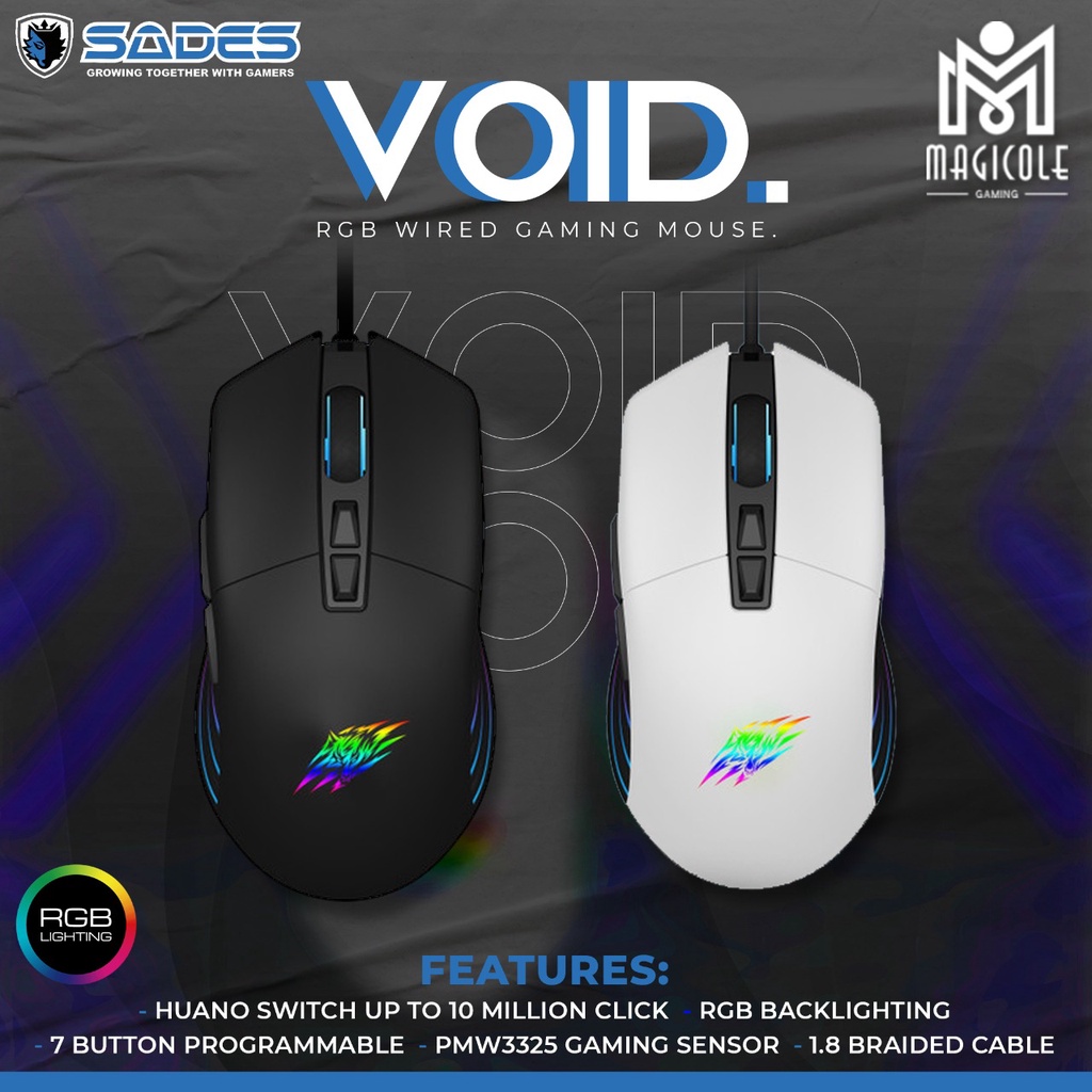 Jual Mouse Gaming RGB Sades Void PMW 3325 | Shopee Indonesia