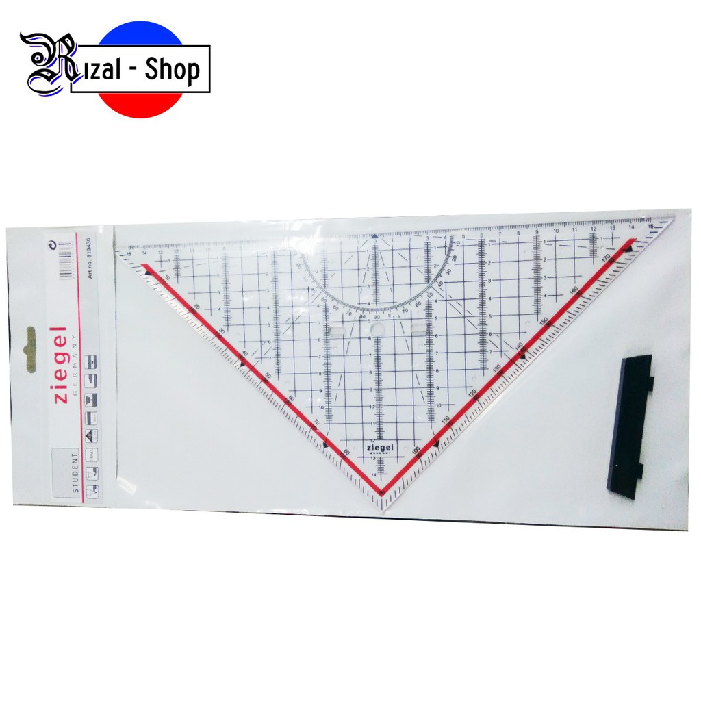 Jual Penggaris Segitiga Pegangan Ziegel Licence Rotring | Shopee Indonesia
