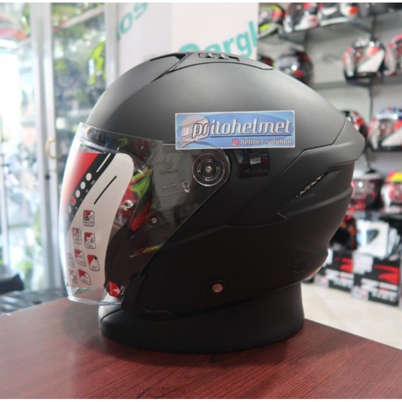 Jual KYT NFJ Black Matt / Dof Ready Pinlock 2Visor | Shopee Indonesia