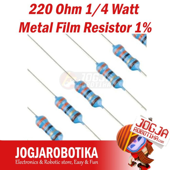 Jual 220 Ohm 1/4 Watt Metal Film Resistor 1% | Shopee Indonesia