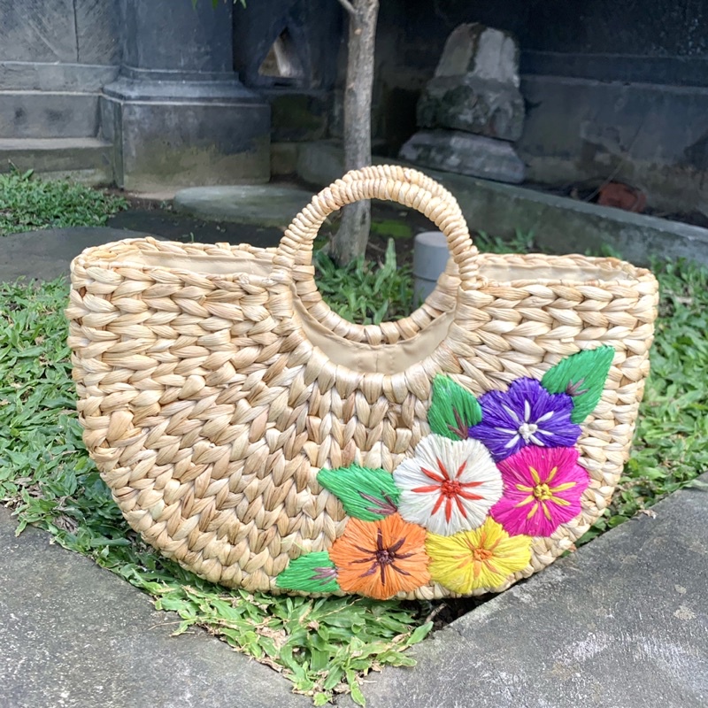 Jual Tas Anyaman Enceng Bunga Bali/TAS ANYAMAN BALI/ Tas Bali / Tas ...