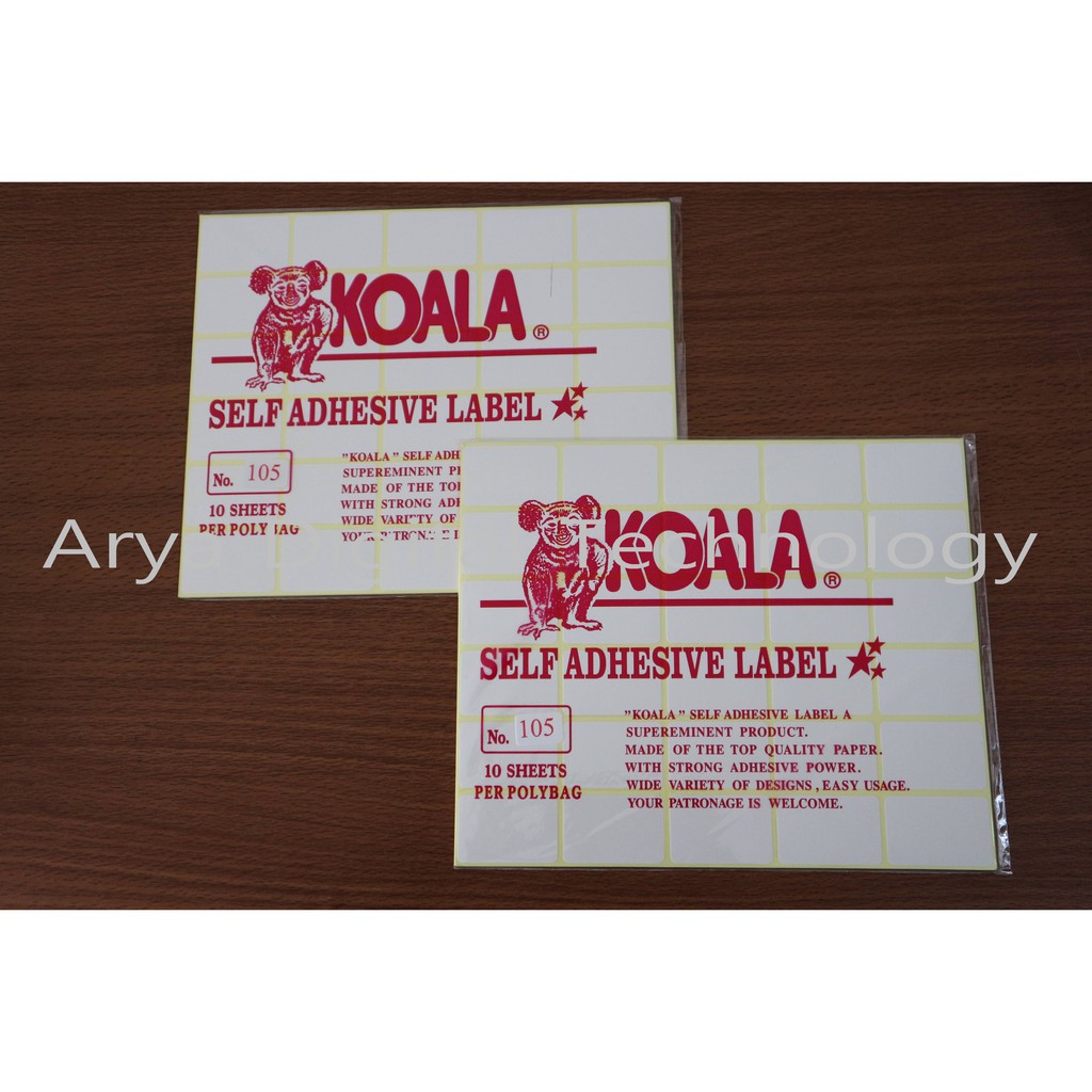 Jual Kertas Sticker Label Koala/Fox No 105 Kertas Stiker Tempel Murah ...