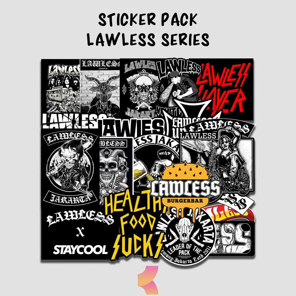 Jual Sticker Pack Lawless Jakarta Bahan Vinyl Untuk Hp Laptop 11pcs ...