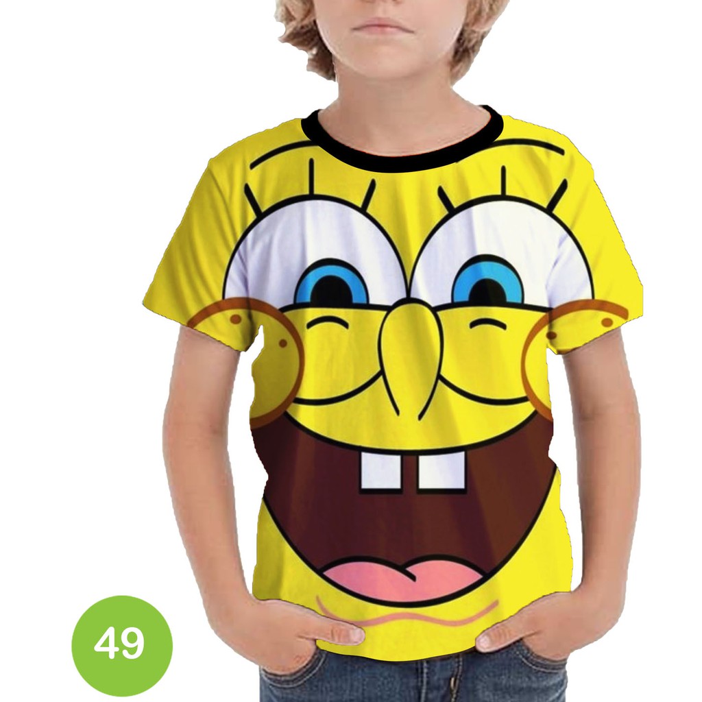 Jual Baju SpongeBob SquarePants 3D Baju Kartun Series Anak #49 | Shopee ...