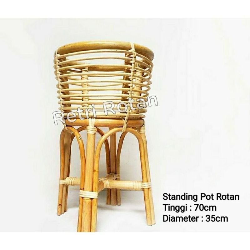 Jual Standing Pot Rotan Bunga Tanaman Hias Rotan 70x35 | Shopee Indonesia