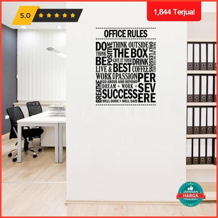Jual Dekorasi Rumah Cutting Sticker Quote Office Rules 1 Stiker Kantor ...