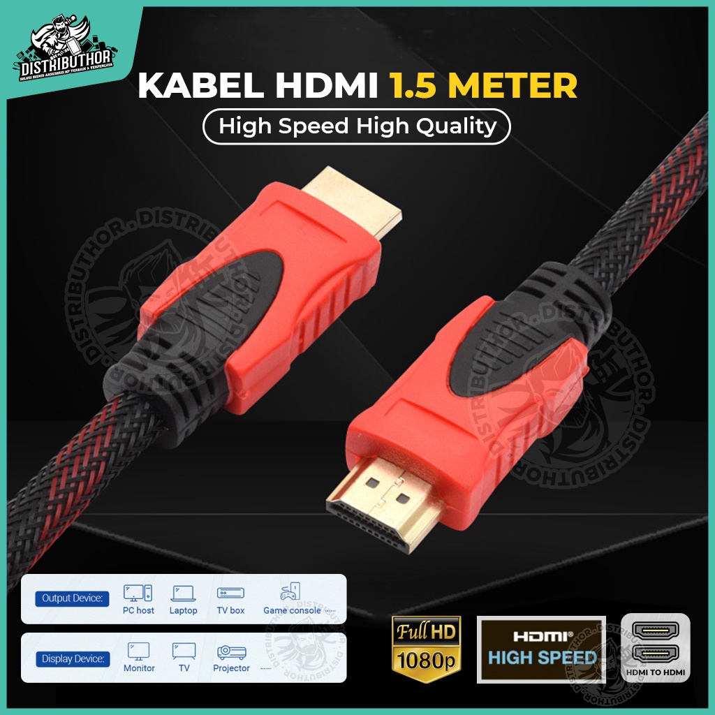 Jual Kabel HDMI to HDMI 1.5M Nylon High Speed Cable male to male Kabel Proyektor multimedia ...