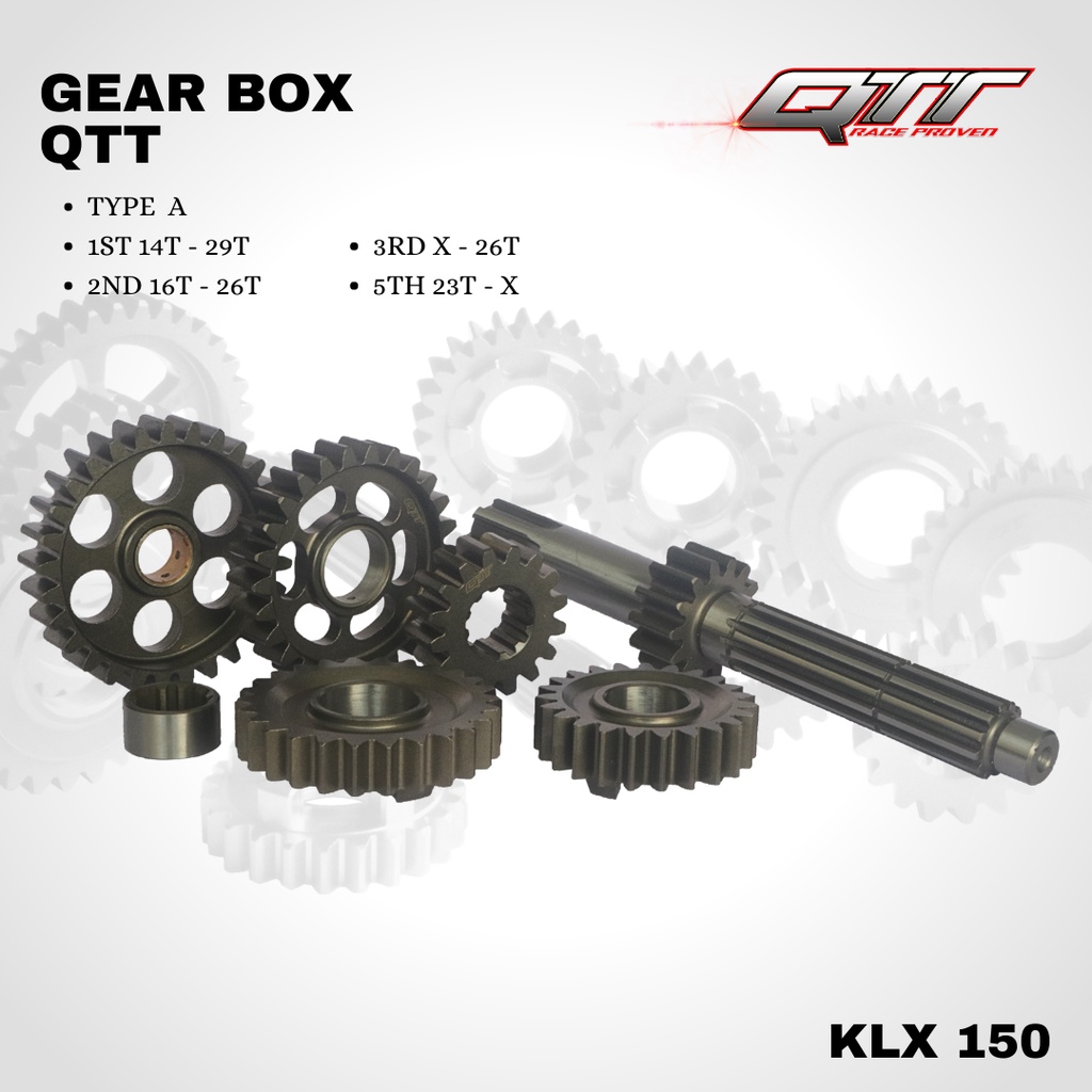 Jual Gear Rasio Gear BOX QTT KLX 150 Type A | Shopee Indonesia