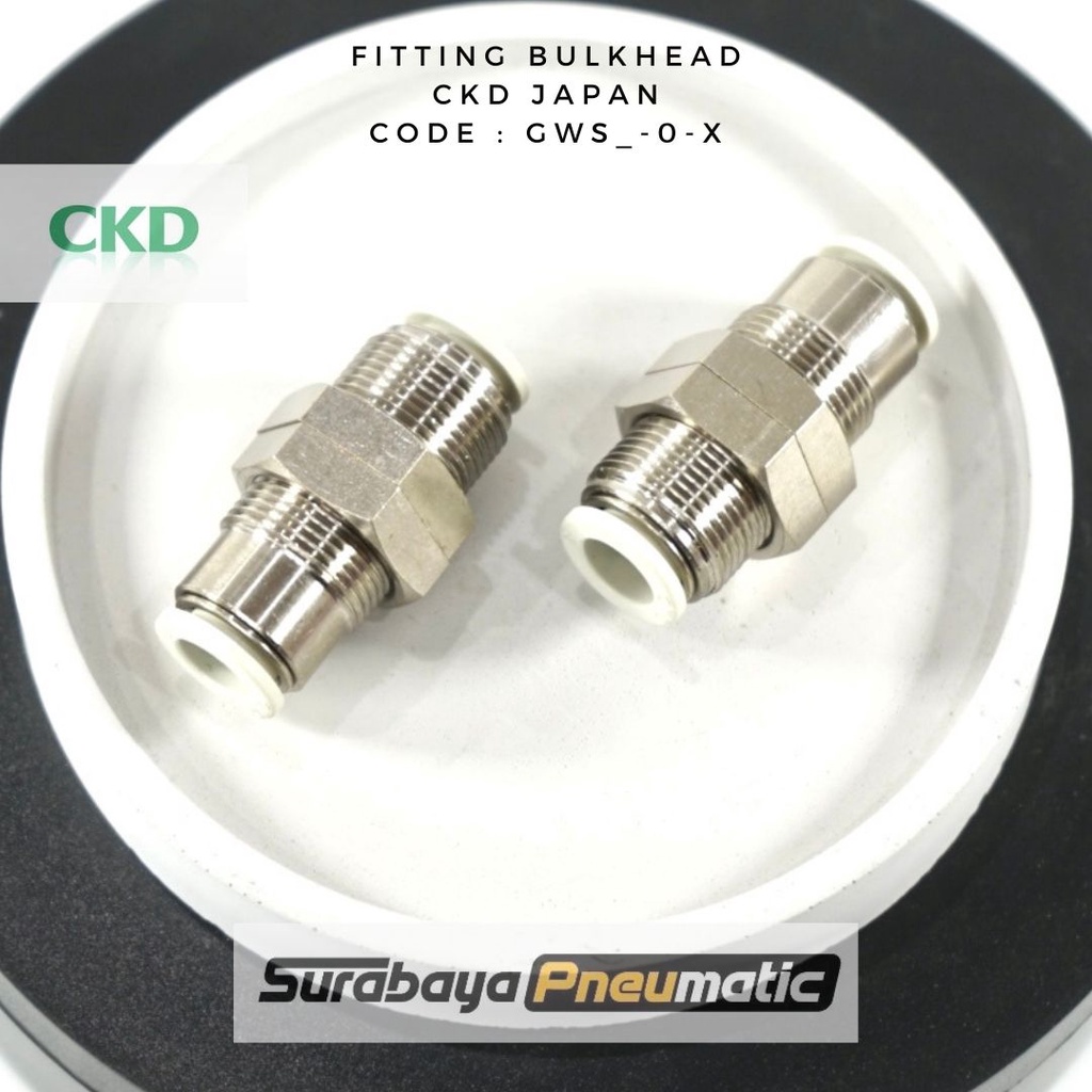 Jual CKD - Fitting Bulkhead - GWS8-0-X (OD8mm) - Japan Pneumatic ...