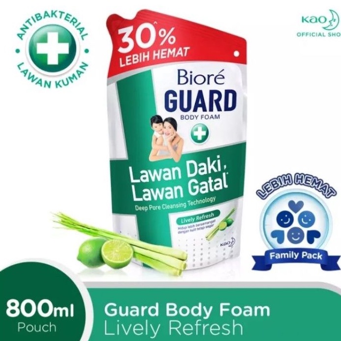 Jual Biore Guard Body Foam Wash Refill 800ml Sabun Mandi Cair Pouch Antibacterial | Shopee Indonesia