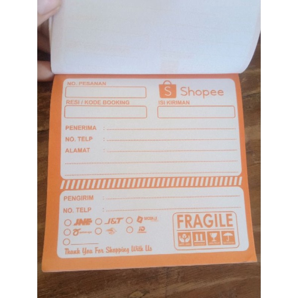 Jual Buku Label Pengiriman Olshop Shopee isi 100 lembar murah | Shopee ...