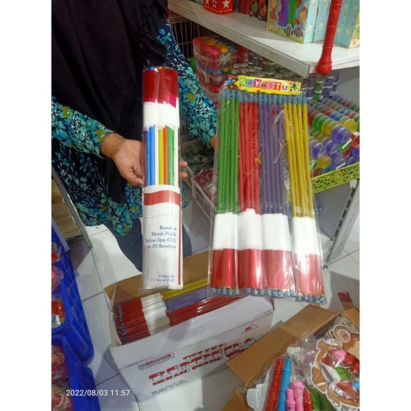Jual Bendera stick/Bendera pluit/Bendera MERAH PUTIH bendera plastik ...