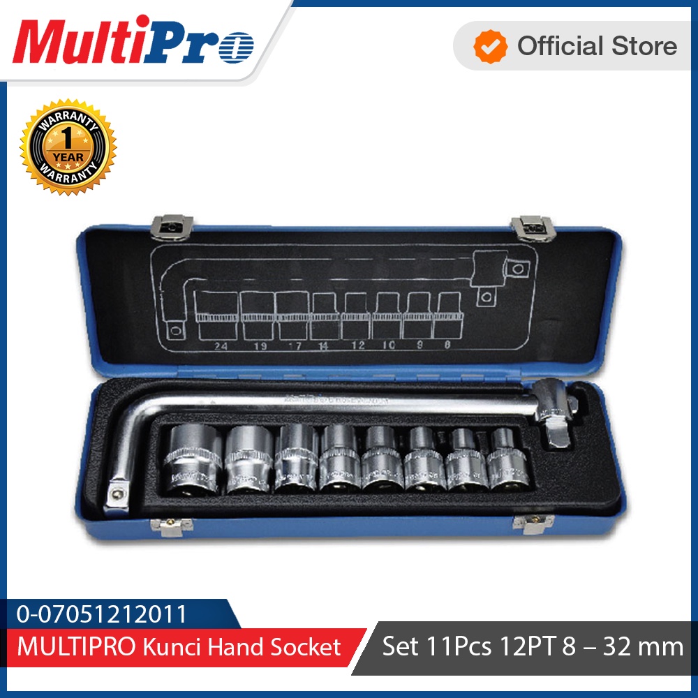 Jual MULTIPRO - KUNCI SOCK SET 11 PCS 1/2" / SOCKET SET 11 PCS 1/2" DR ...