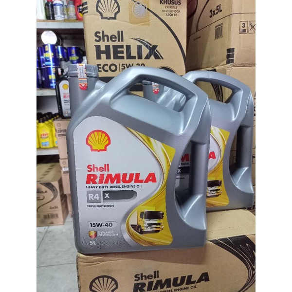 Jual Oli Mesin Shell Rimula R4x 15W-40 diesel Galon 5Liter | Shopee ...