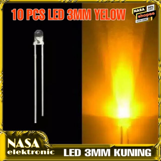 Jual LED 3MM WARNA KUNING ISI 10 PCS | Shopee Indonesia