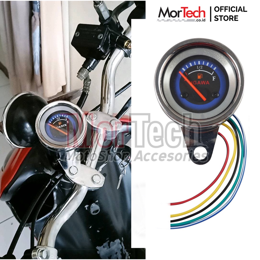 Jual Speedometer RPM Kilometer LED Bulat / Amper Indikator Meter Bensin ...