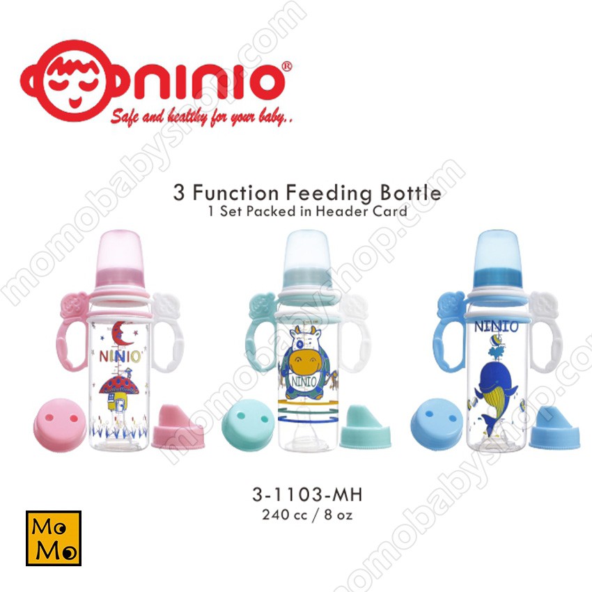 Jual Ninio Botol Susu 3 Fungsi 250ml BPA free SNI - Botol Susu | Shopee ...
