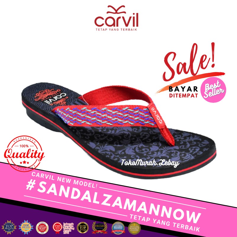 Jual Sandal Carvil Paradise L | Carvil Leona-L | Sandal Jepit Wanita ...