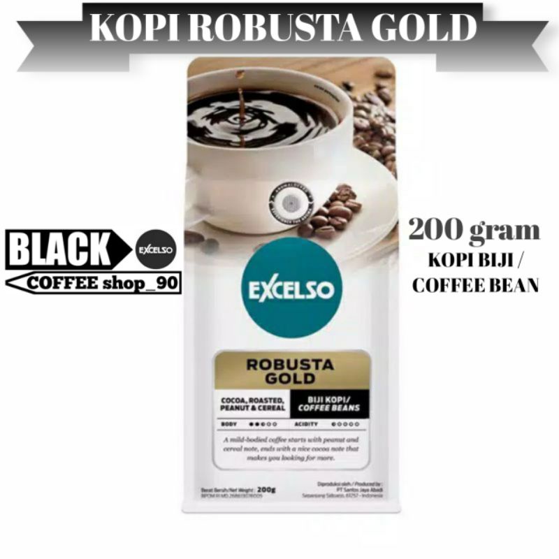 Jual kopi excelso robusta gold @200 gr (biji kopi/coffee BEANS ...