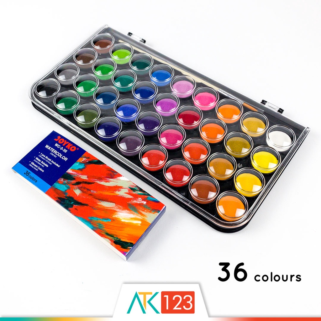 Jual Cat Air Padat / Cake / Blocks / Solid Watercolor Set 36 Warna ...