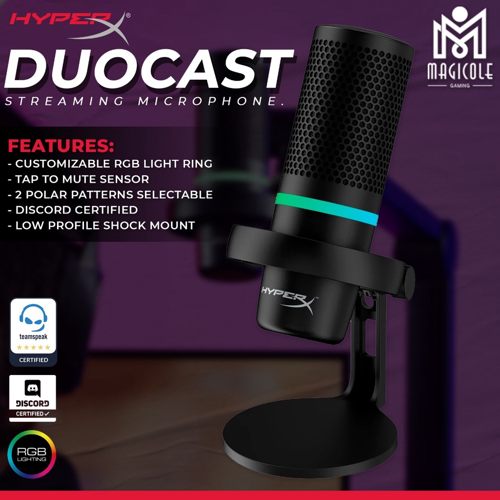 Jual HyperX Duocast RGB Lighting USB Microphone for Profesional Streaming | Shopee Indonesia