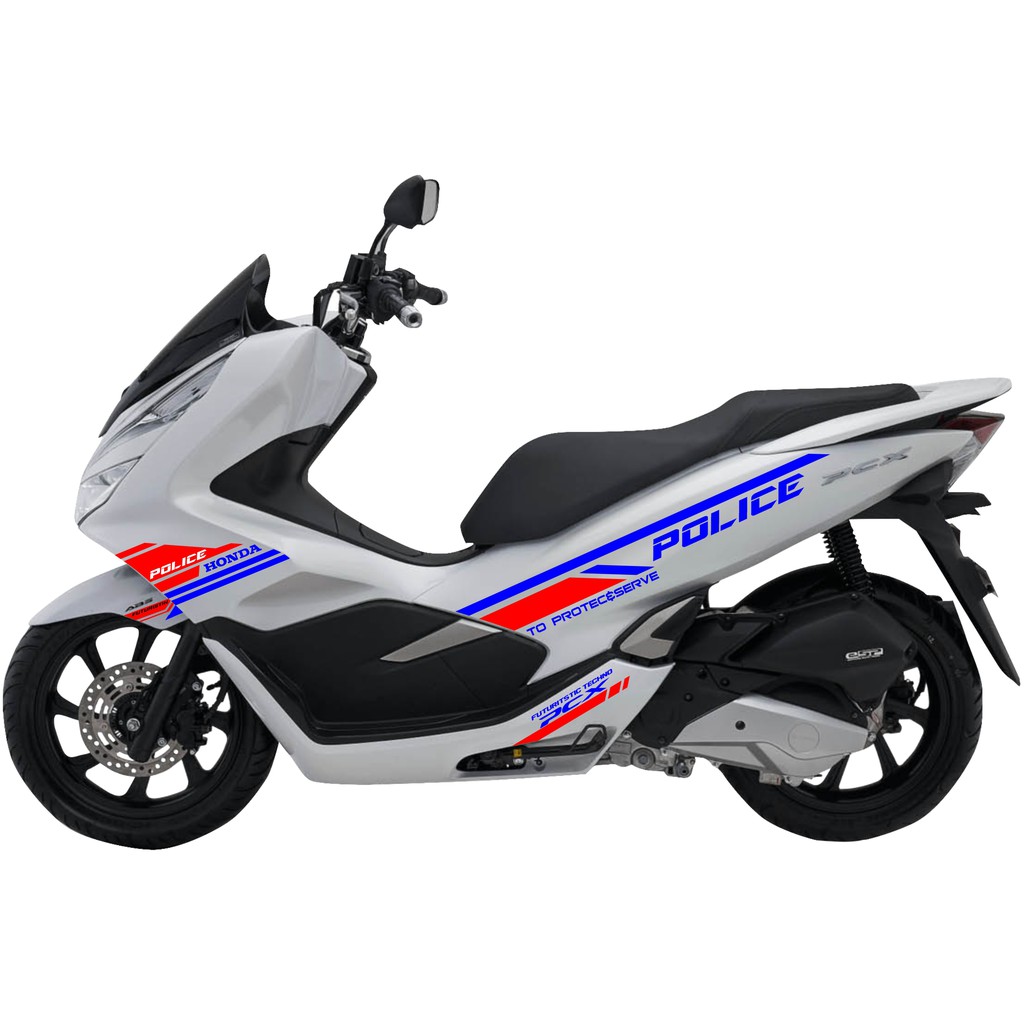 Jual STICKER PCX PUTIH DENGAN CUTTING STICKER BAHAN ORACAL BIRU ...