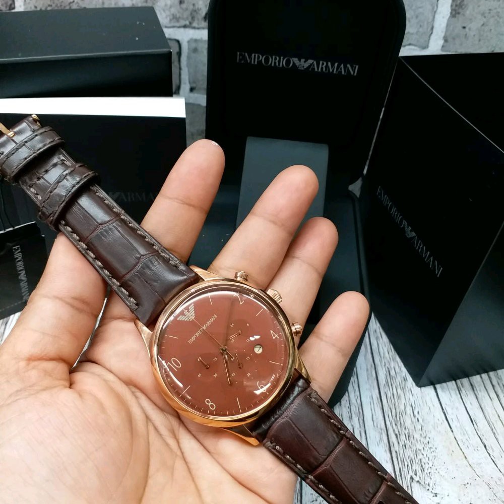 Jual Jam Tangan Pria Emporio Armani AR1916 black rosegold 40mm Original ...