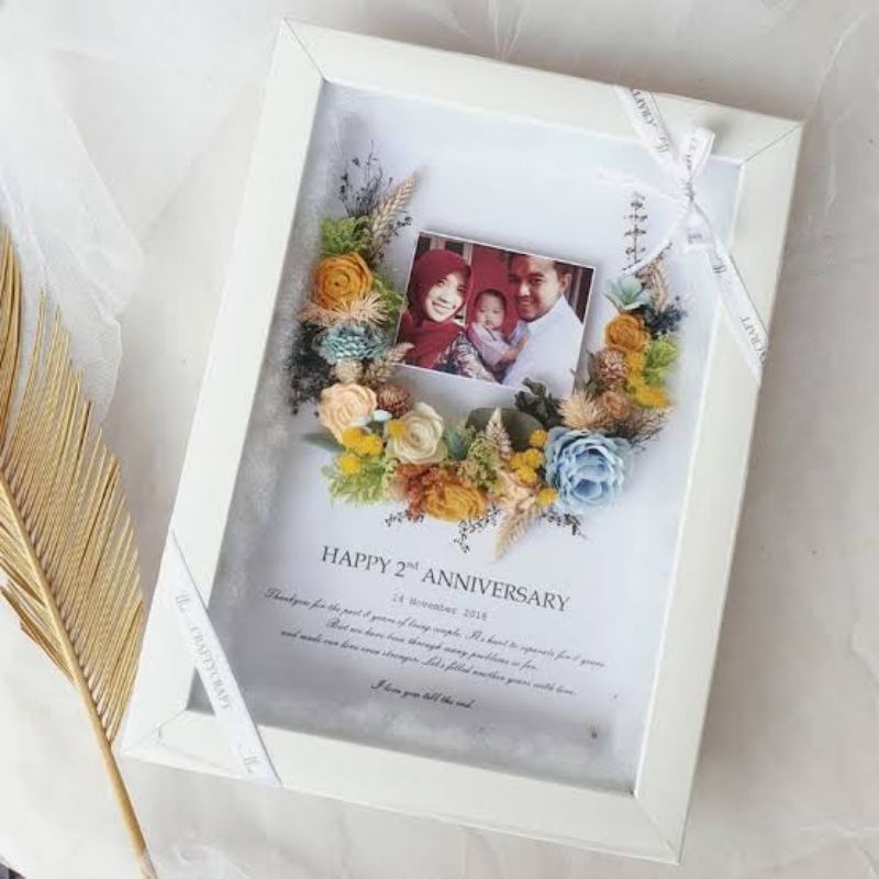 Jual pigora 3D bunga kering dried flower in frames pigura kayu bucket ...