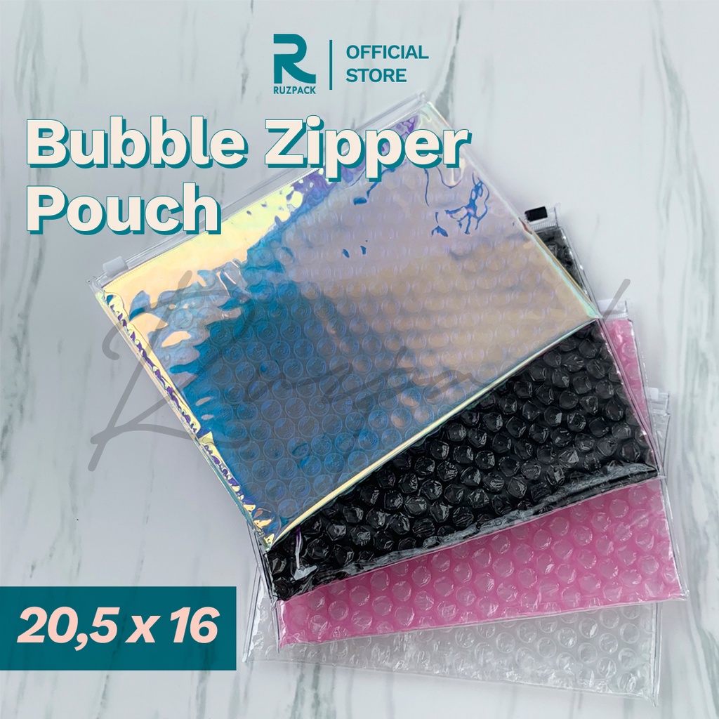 Jual [20.5 x 16 CM] Zipper Bag Bubble Tas Makeup Pouch Travel Ziplock ...
