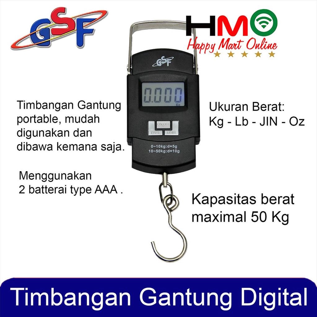 Jual Timbangan Gantung Digital 50KG GSF 4550 Digital Hanging Scale GSF ...
