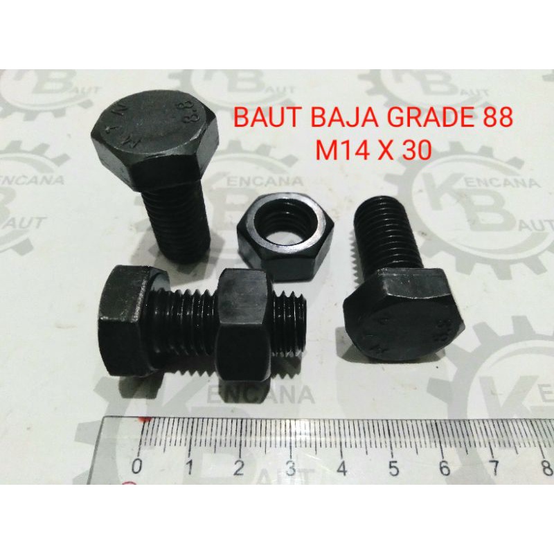 Jual BAUT MUR BAJA M14 X 30 HITAM KUNCI 22 PANJANG 3 CM | Shopee Indonesia