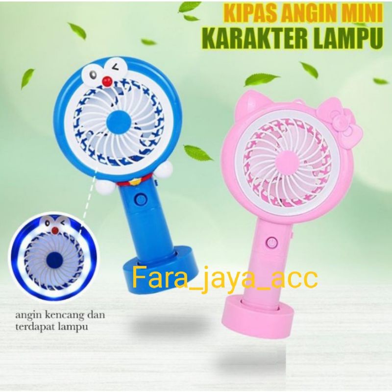 Jual Kipas Angin Mini karakter+Lampu LED Doraemon&Hello Kitty Mini FAN ...