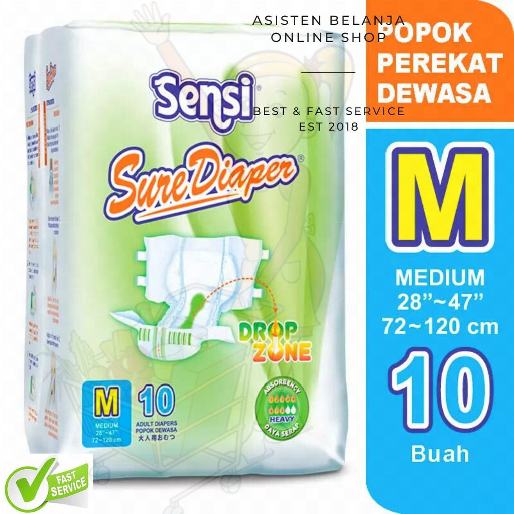 Jual SENSI Sure Diaper Size S M L XL Popok Dewasa Adult Diapers Perekat ...
