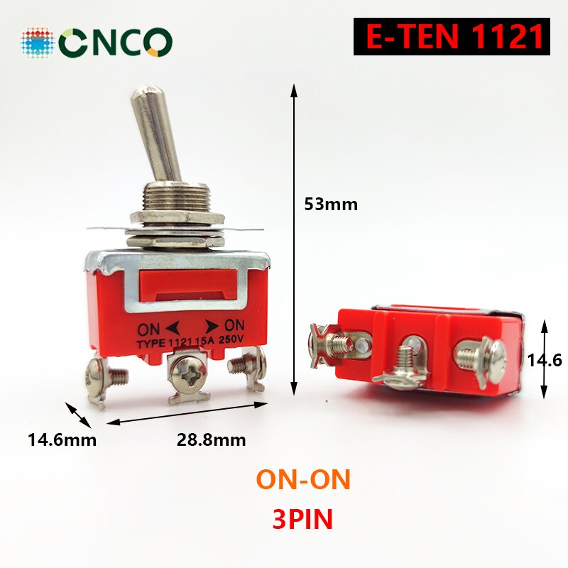 Jual E-TEN 1121 ON ON Toggle Switch Saklar Tuas 12mm SPDT 3 Pin 15A ...